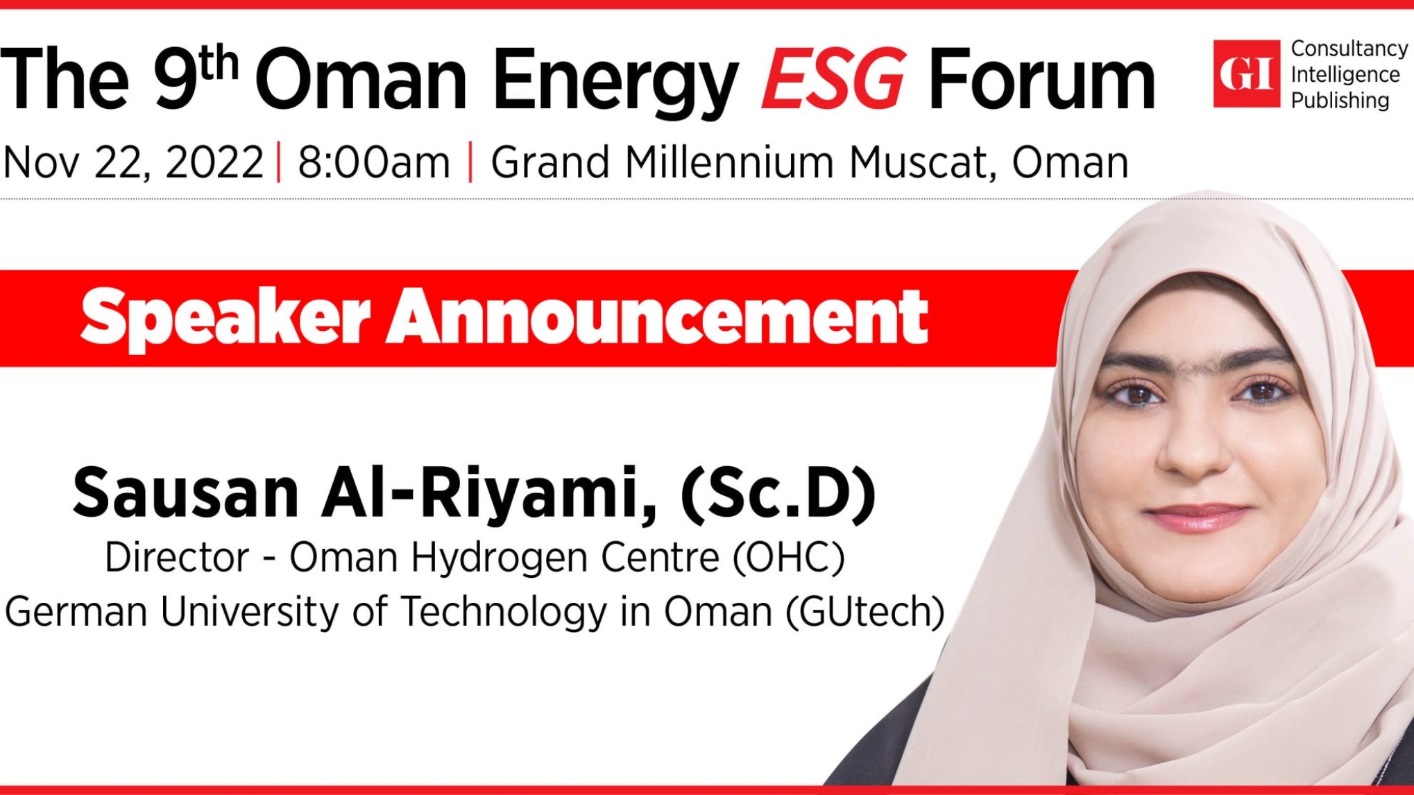 The 9th Oman Energy ESG Forum - Oman Hydrogen Centre